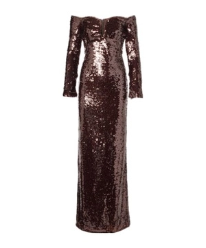 SELF-PORTRAIT Off-shoulder Sequined Gown