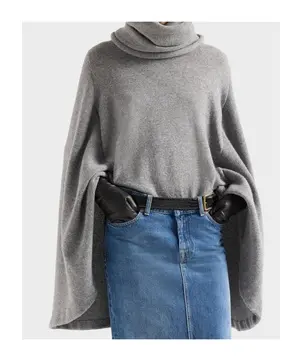 7 For All Mankind Wool Turtleneck Cape Sweater