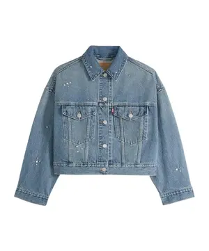 LEVI'S Embellished Cropped Denim Jacket