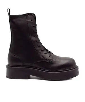 VIC MATIE Platform Lace-up Ankle Boots - Black