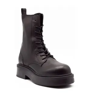 VIC MATIE Platform Lace-up Ankle Boots - Black