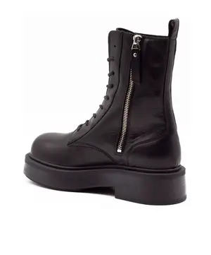 VIC MATIE Platform Lace-up Ankle Boots - Black
