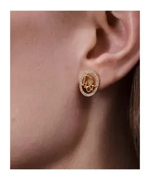 Dior Logo Oval Stud Earrings