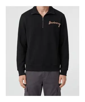 Burberry Half-zip Embroidered Logo Sweatshirt