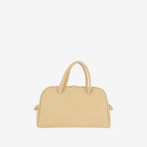 Jacquemus Knotted Handle Suede Shoulder Bag - Nude
