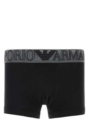 Emporio Armani S Stretch Cotton Boxer - Black