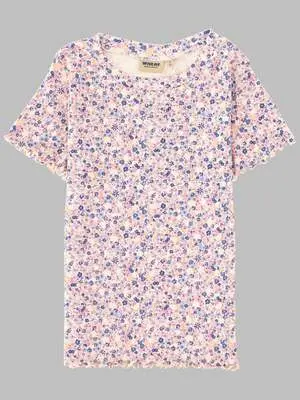 WHEAT Floral Ribbed Short Sleeve T-shirt