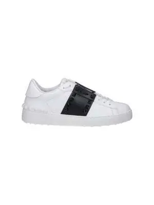 Valentino Garavani Leather Sneaker With Studded Side Panel