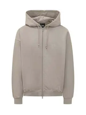 Y3 Zip-up Hoodie Sweatshirt With Mini Details