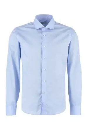 THE ALPHABET The Alphabet Stretch Cotton Shirt - Light Blue