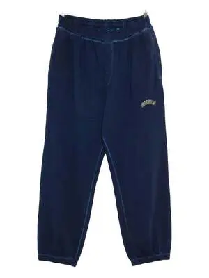 BARROW Cotton Sweatpants With Drawstring Waist And Printed Logo - Blu