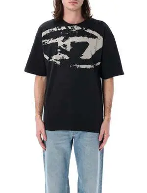 DIESEL® Relaxed Fit Distressed Graphic T-shirt Size - Black