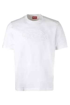 DIESEL® Embossed Oval D Logo Crew-neck T-shirt - White