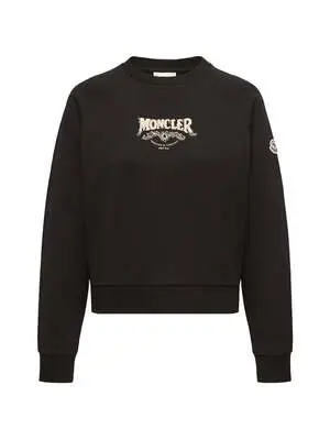 Moncler Beaded & Embroidered Logo Crewneck Sweatshirt