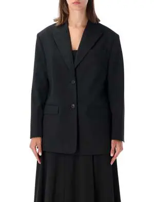 BY MALENE BIRGER Tailored Single-breasted Blazer Jacket - Nero