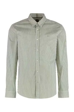 BOSS Slim-fit Cotton Oxford Button-down Shirt - Green