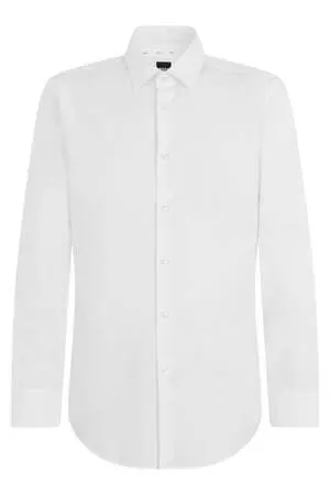 BOSS Regular-fit Long-sleeve Button-front Shirt - White