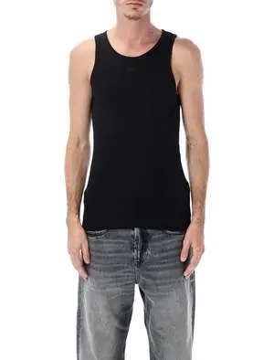 DIESEL® Ribbed Cotton Tank Top Slim Fit - Black