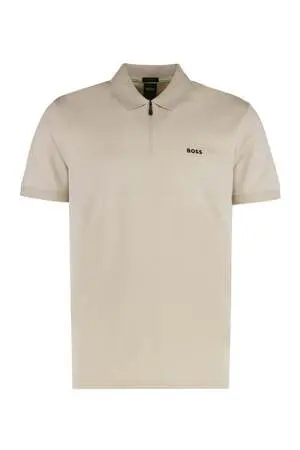BOSS Classic Zip Collar Polo For - Beige