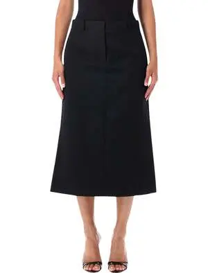 Fendi Midi Wool Tailored Skirt