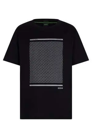BOSS Cotton T-shirt With Distinctive Print Sizes Available - Black