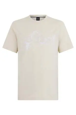 BOSS Soft Cotton Short-sleeve T-shirt With Round Neck - Sand