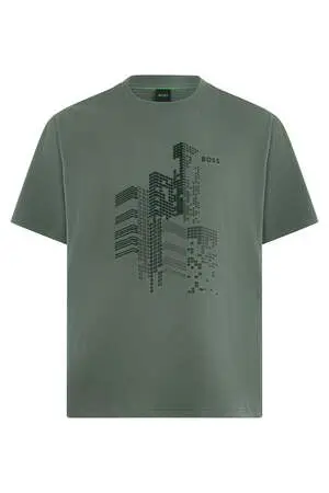 BOSS Soft Cotton Minimalist Graphic Short-sleeve T-shirt - Green