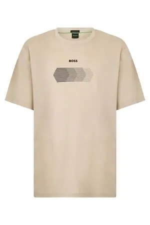 BOSS Classic Cut Cotton T-shirt For - Beige