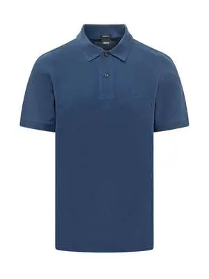 BOSS Classic Polo With Collar And Buttons - Bright Blue