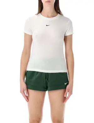 Nike Fitted Crewneck T-shirt With Swoosh Logo - Bianco