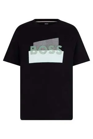 BOSS Cotton T-shirt With Minimal Print - Black