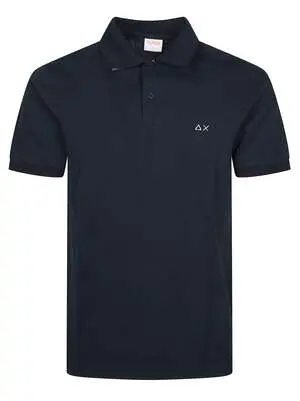 SUN 68 Bandana Neck Polo Shirt - Blu