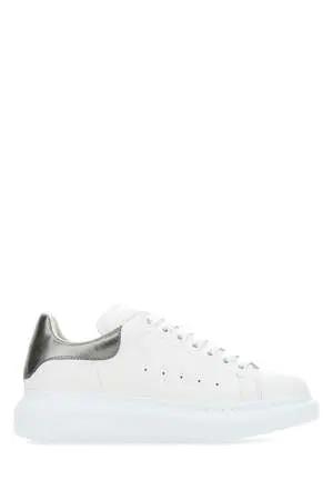 Alexander McQueen Leather Sneaker With Lead Leather Heel