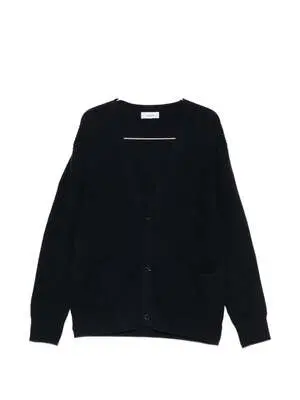 LARDINI V-neck Button-front Cardigan In Wool-cashmere Blend