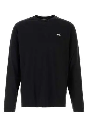 AUTRY 100% Cotton Crewneck T-shirt - Black