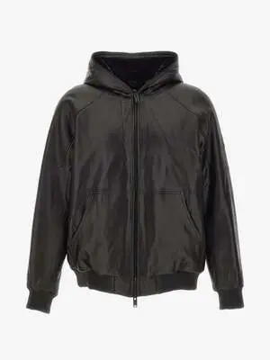 Moose Knuckles Neo Leather Hooded Jacket