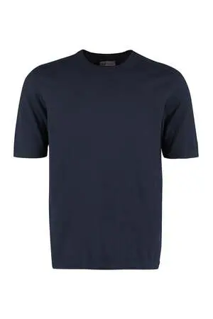 THE ALPHABET The Cotton Knit T-shirt With Small Side Slits