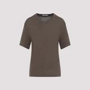 LEMAIRE Ribbed Cotton T-shirt For - Grey