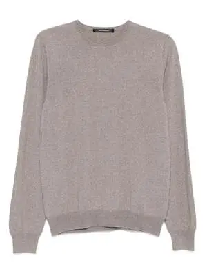 Tagliatore Ribbed Trim Crew Neck Sweater - Beige