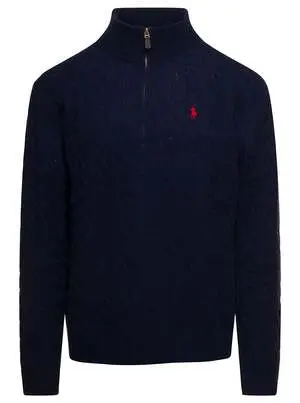 Polo Ralph Lauren Cable Knit Half-zip Sweater - Blu