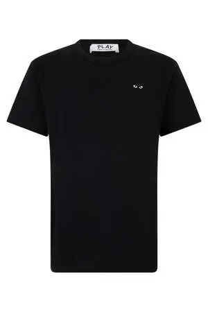 Play Comme Des Garcon Short Sleeve Cotton T-shirt - Black