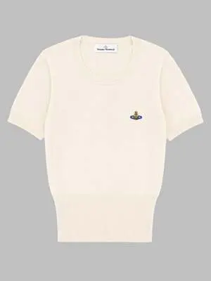 VIVIENNE WESTWOOD Cotton Cashmere Blend Logo Sweater Top