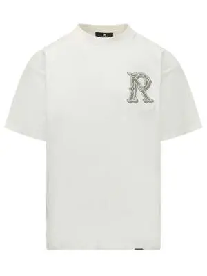 REPRESENT Western Style Cotton T-shirt With Paint-stitch Logo - Flat White
