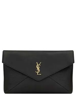 Saint Laurent Leather Envelope Clutch