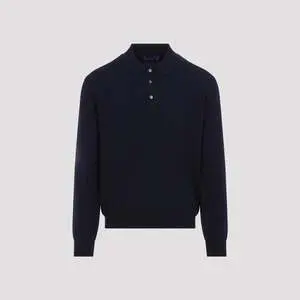 Ralph Lauren Purple Label Ribbed Cashmere Polo Neck Sweater