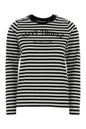 Michael Kors Embroidered Cotton Striped T-shirt For - Stripped