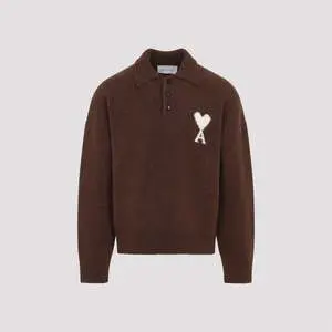 AMI Paris Alpaca Blend Polo Shirt For