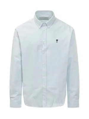 AMI Paris Button-down Dress Shirt With Classic Band Collar