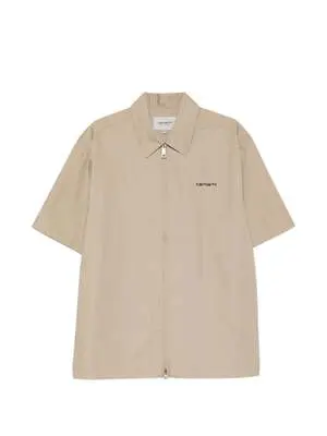 Carhartt Work In Progress Short Sleeve Postal Zip Shirt - Irokoblack