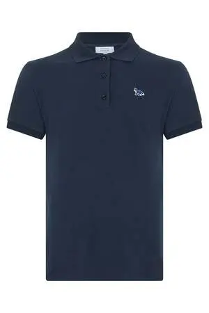 Maison Kitsuné Elegant Piqué Cotton Polo Shirt - Blue